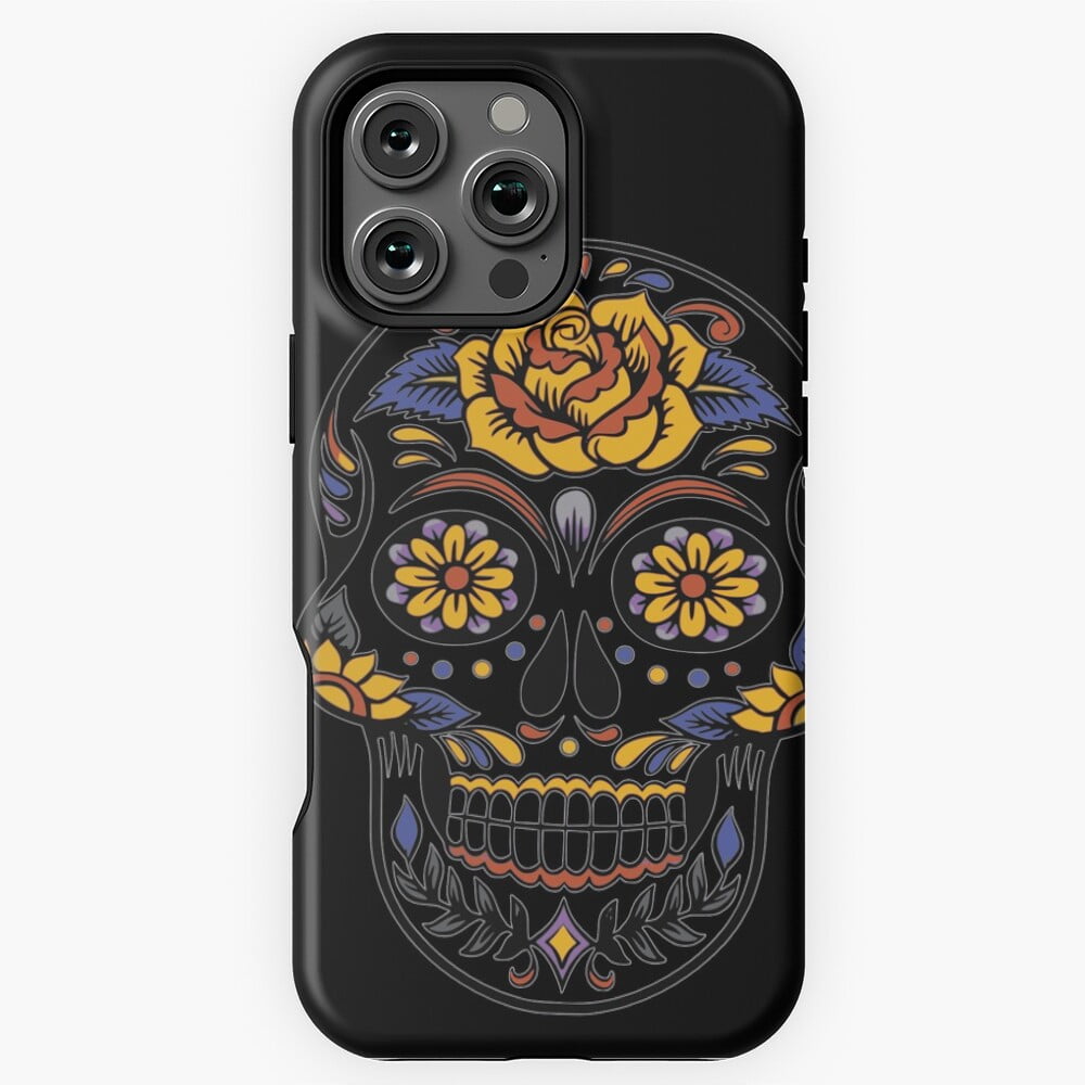 Beautiful Floral Halloween Skeleton Phone Case for iPhone 16 15 14 13 ...