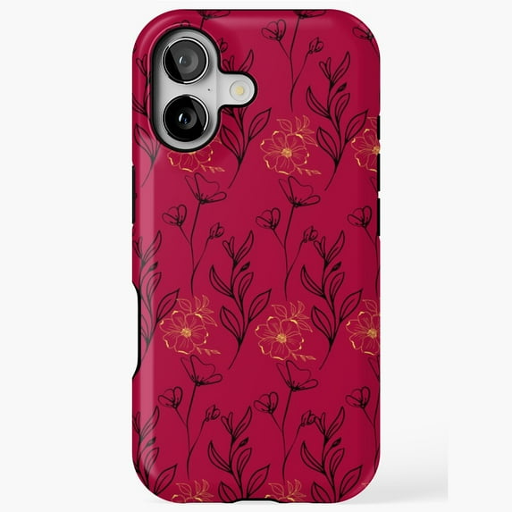 Beautiful Floral Leafy Outline Pattern iPhone Case for 17 11 12 13 14 ...
