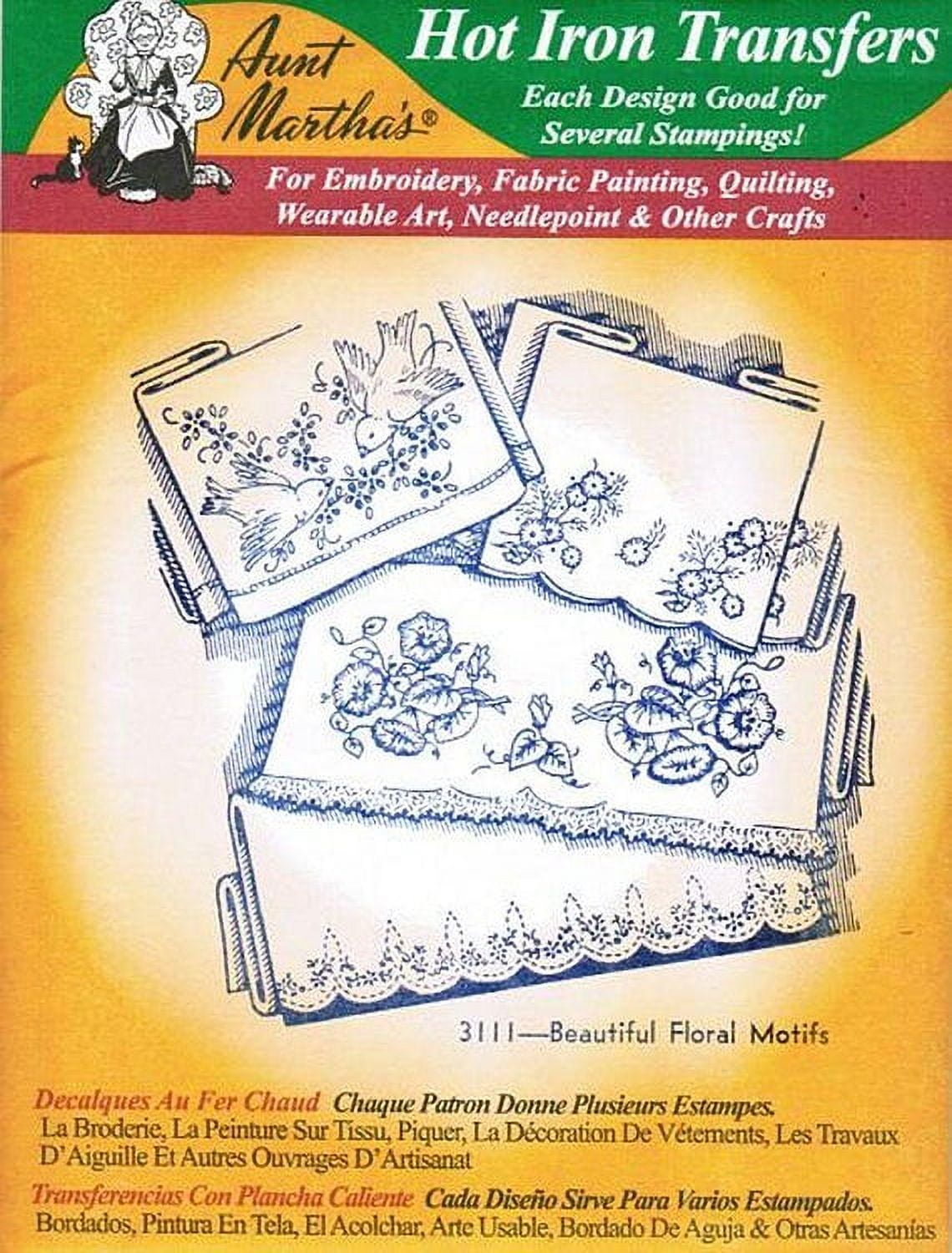 Aunt Martha's, Hot Iron Embroidery Transfer, #3111, Floral Motifs ...