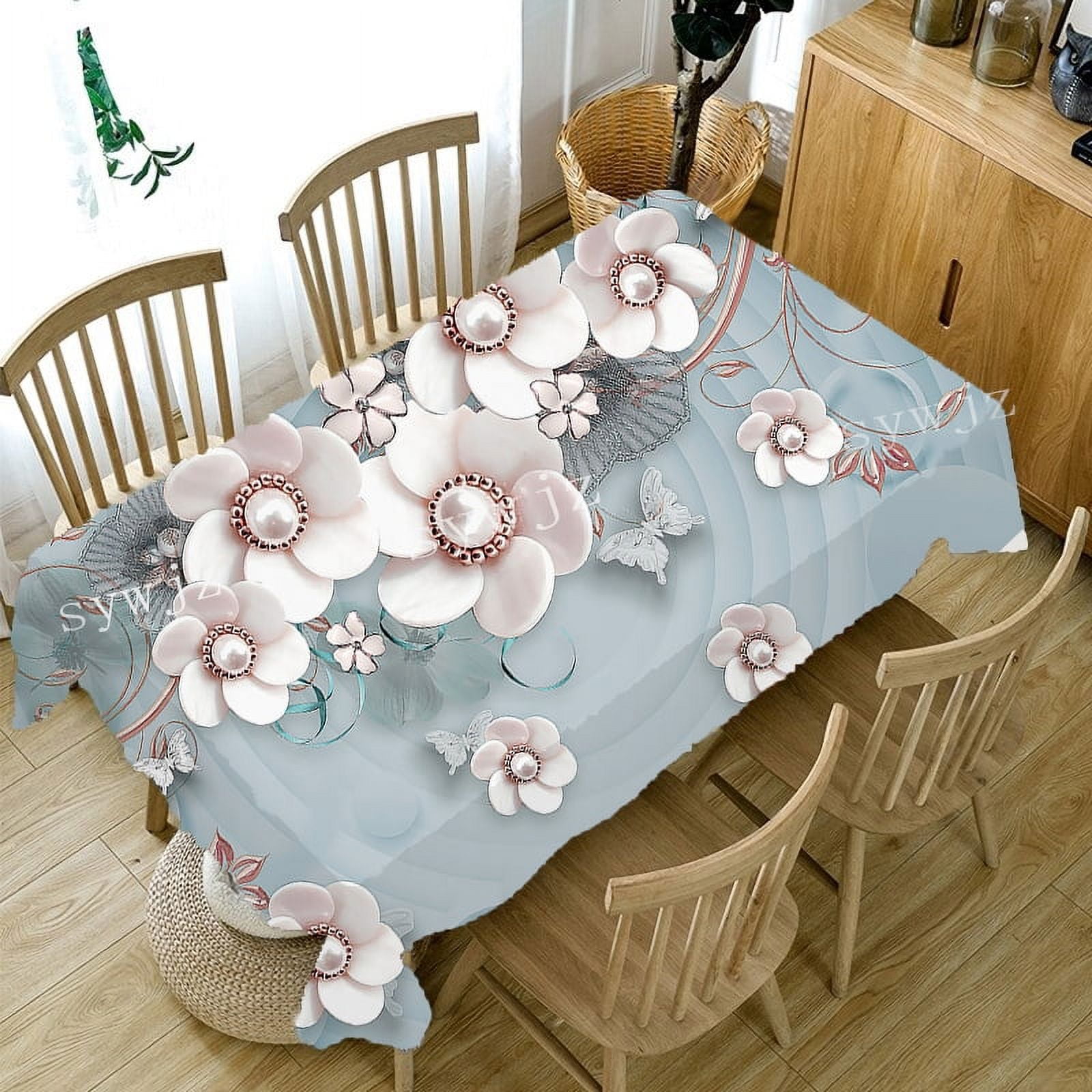 Beautiful Floral Pattern Tablecloth Bouquet Landscape Rectangular ...