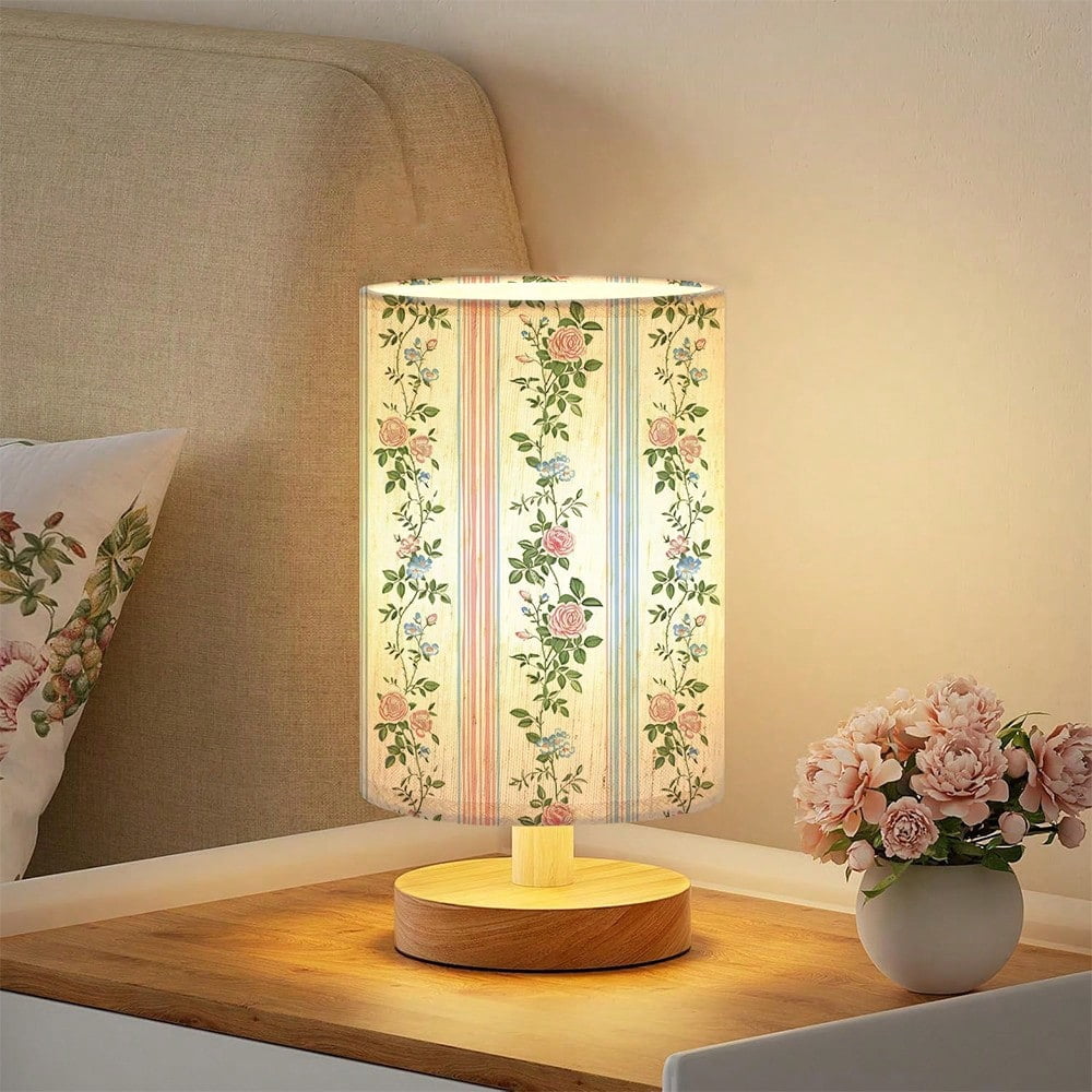 Beautiful Floral Patterns Desk Lamp, Small Bedside Table Lamp - Classic ...
