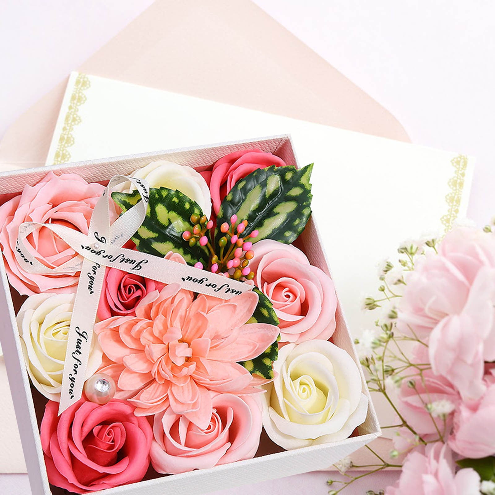 Beautiful Floral Rose Carnation Flower Soap With Stem Oil Flower Soap