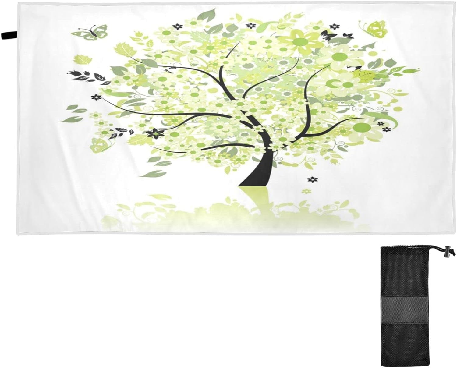 Beautiful Floral Tree Beach Towel - Lightweight Compact Oversized ...
