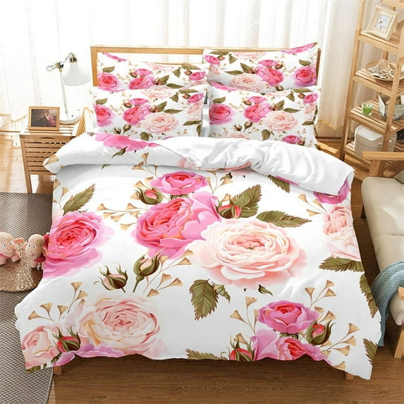 Beautiful Flower Bedding Set Duvet Cover Set 3d Bedding Rose Digital ...