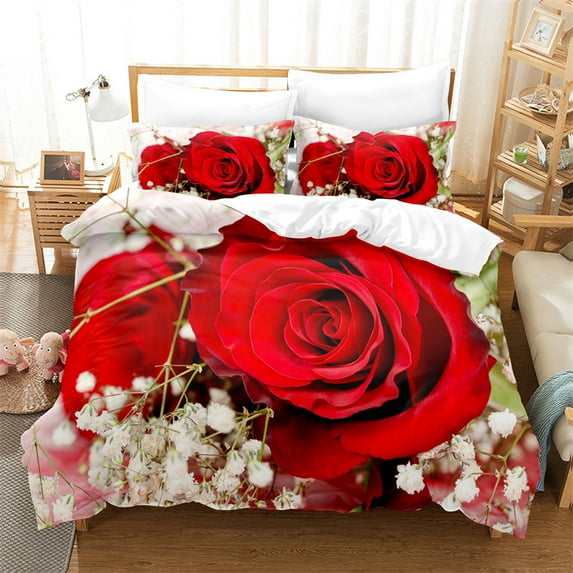 Beautiful Flower Bedding Set Duvet Cover Set 3d Bedding Rose Digital ...