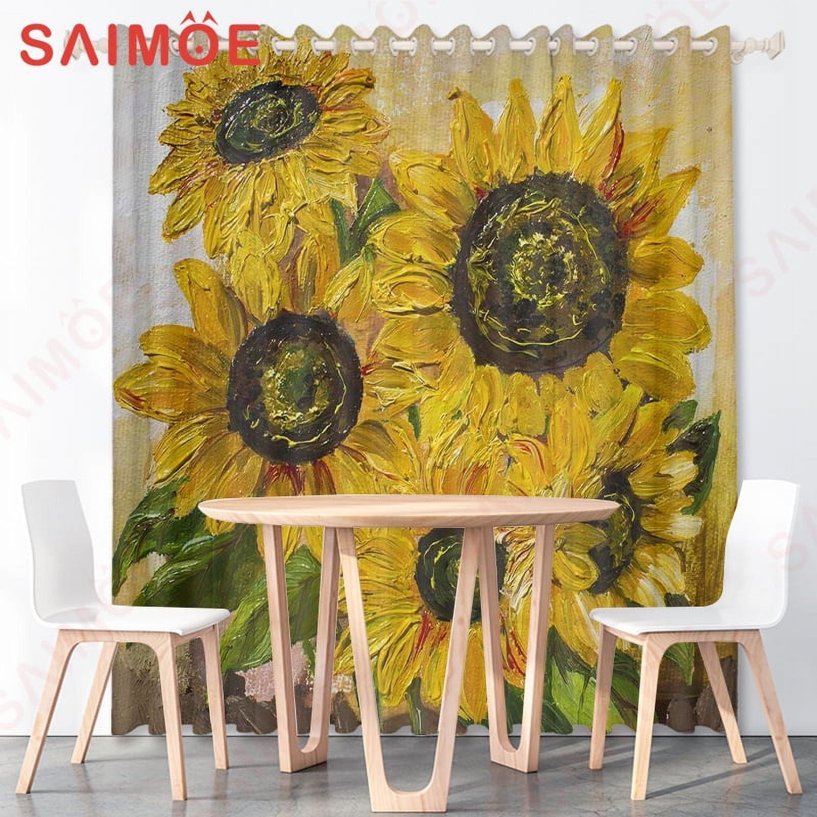 Beautiful Flower Blossom Oil Painting Pattern 3D Sunflower Colorful ...