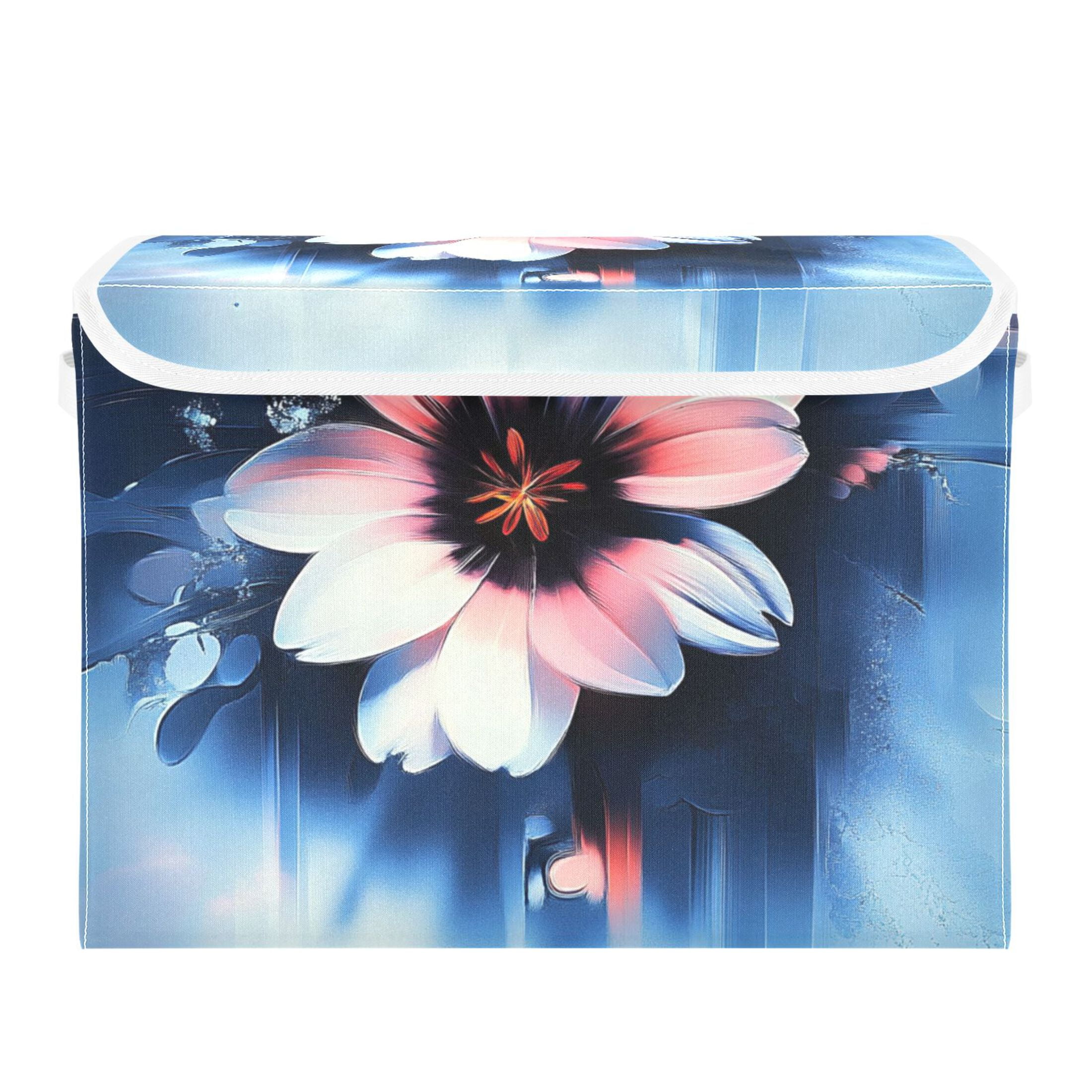 Beautiful Flower Digital Art Large Storage Bins with Linen Collapsible ...