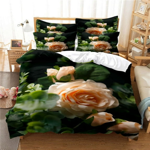 Beautiful Flower Duvet Cover Set 3D Print Daisy Cactus Rose Comforter ...