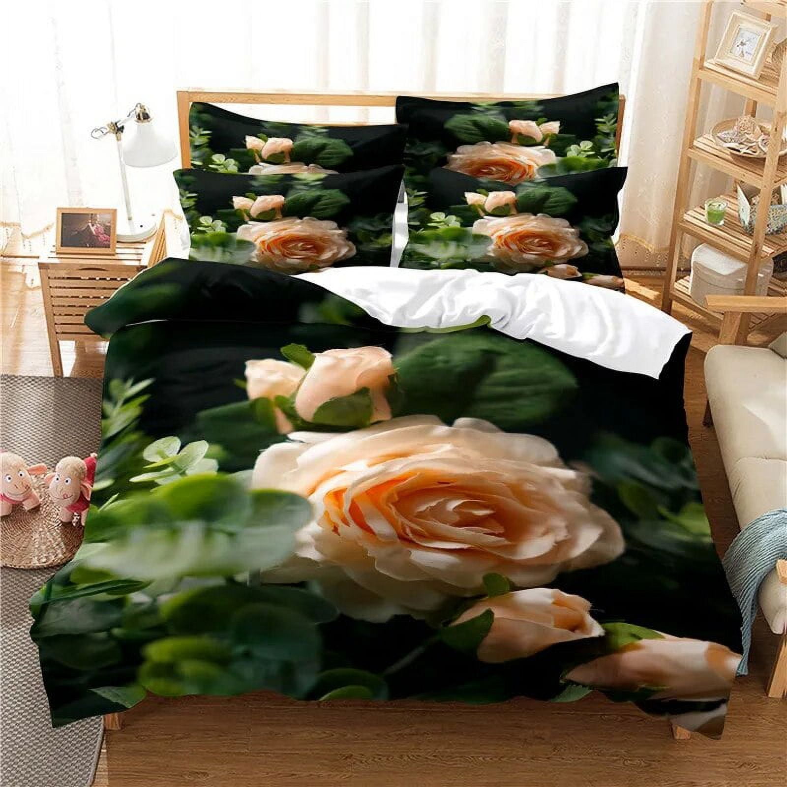 Beautiful Flower Duvet Cover Set 3D Print Daisy Cactus Rose Comforter ...