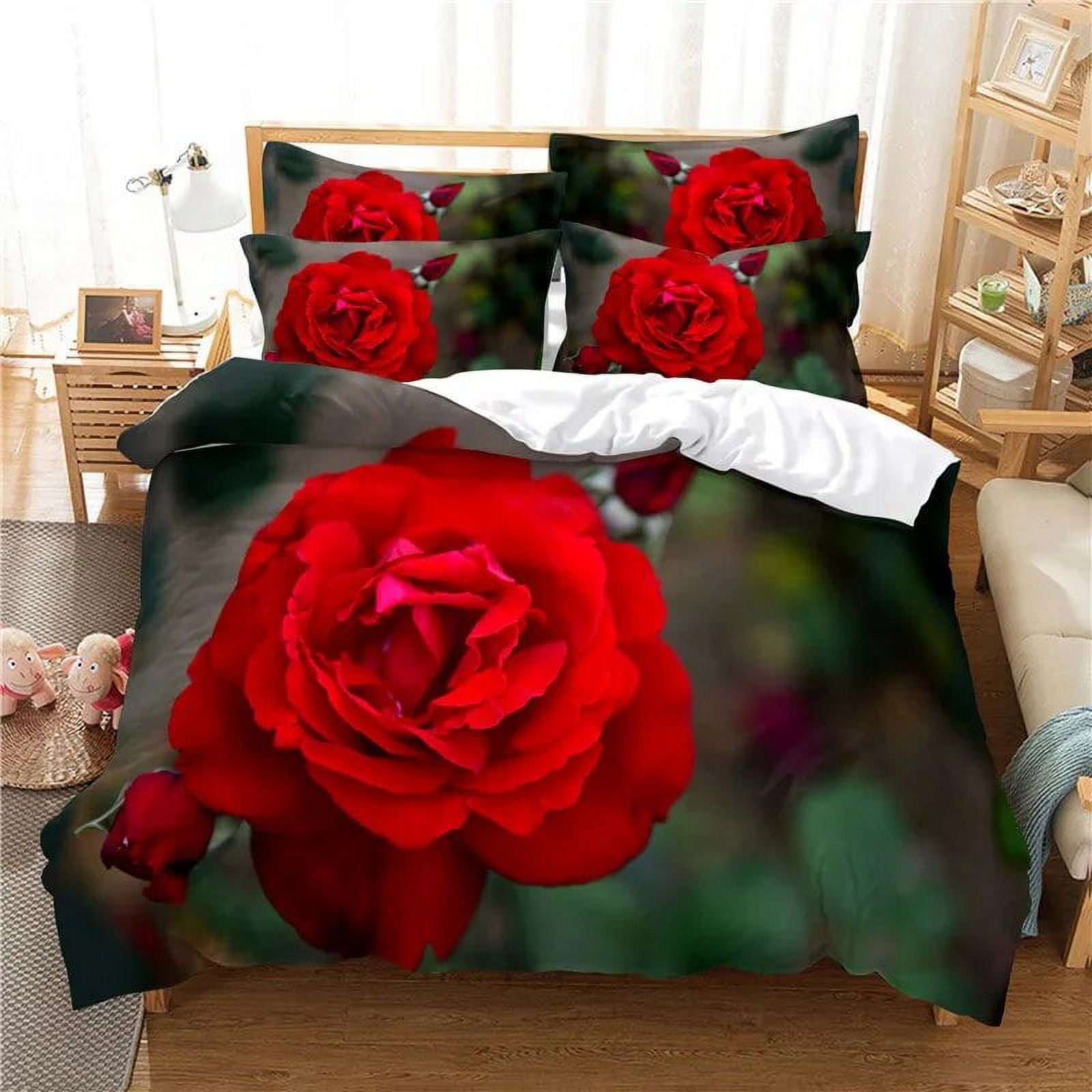 Beautiful Flower Duvet Cover Set 3D Print Daisy Cactus Rose Comforter ...