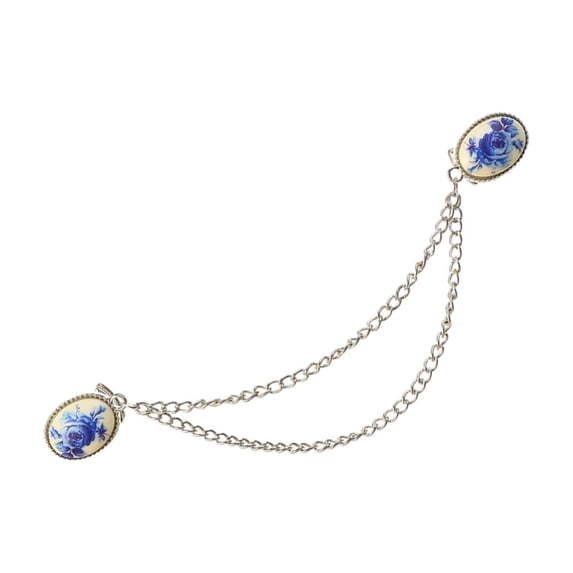 Beautiful Flower Pins Metal Chain Brooches Unique Badges Alloy Texture ...