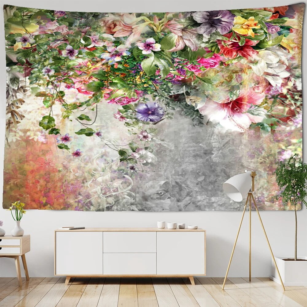 Beautiful Flower Plant Tapestry Wall Hanging Bohemian Hippie Aesthetics ...