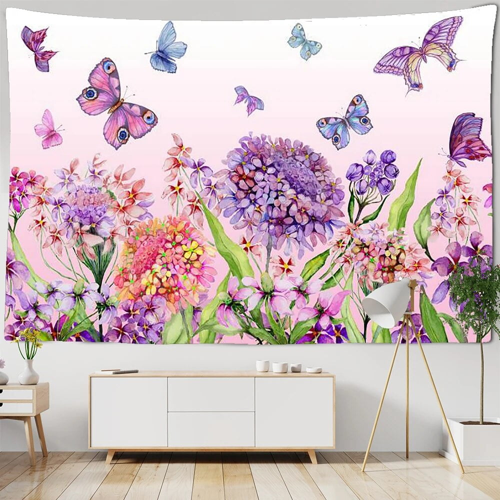 Beautiful Flower Plant Tapestry Wall Hanging Bohemian Hippie Aesthetics ...