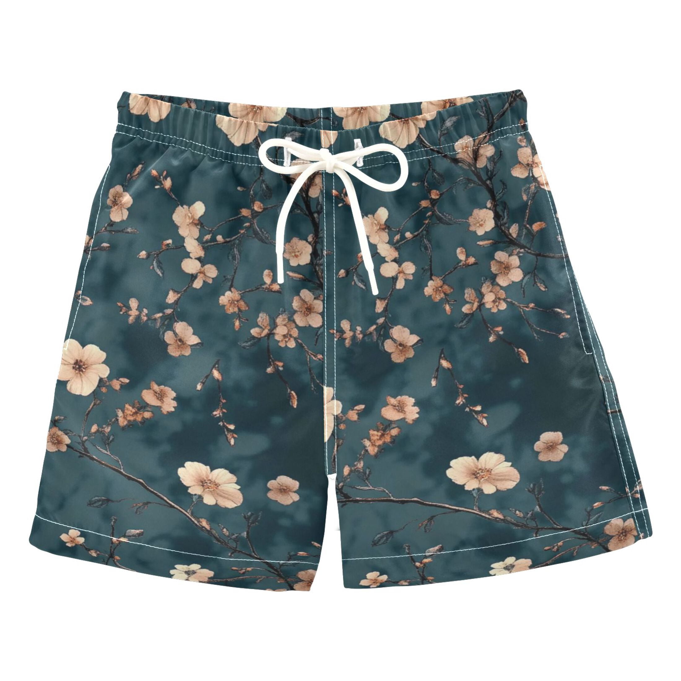 Beautiful Flower on Green Background Boys Swim Trunks Quick Dry Boy ...