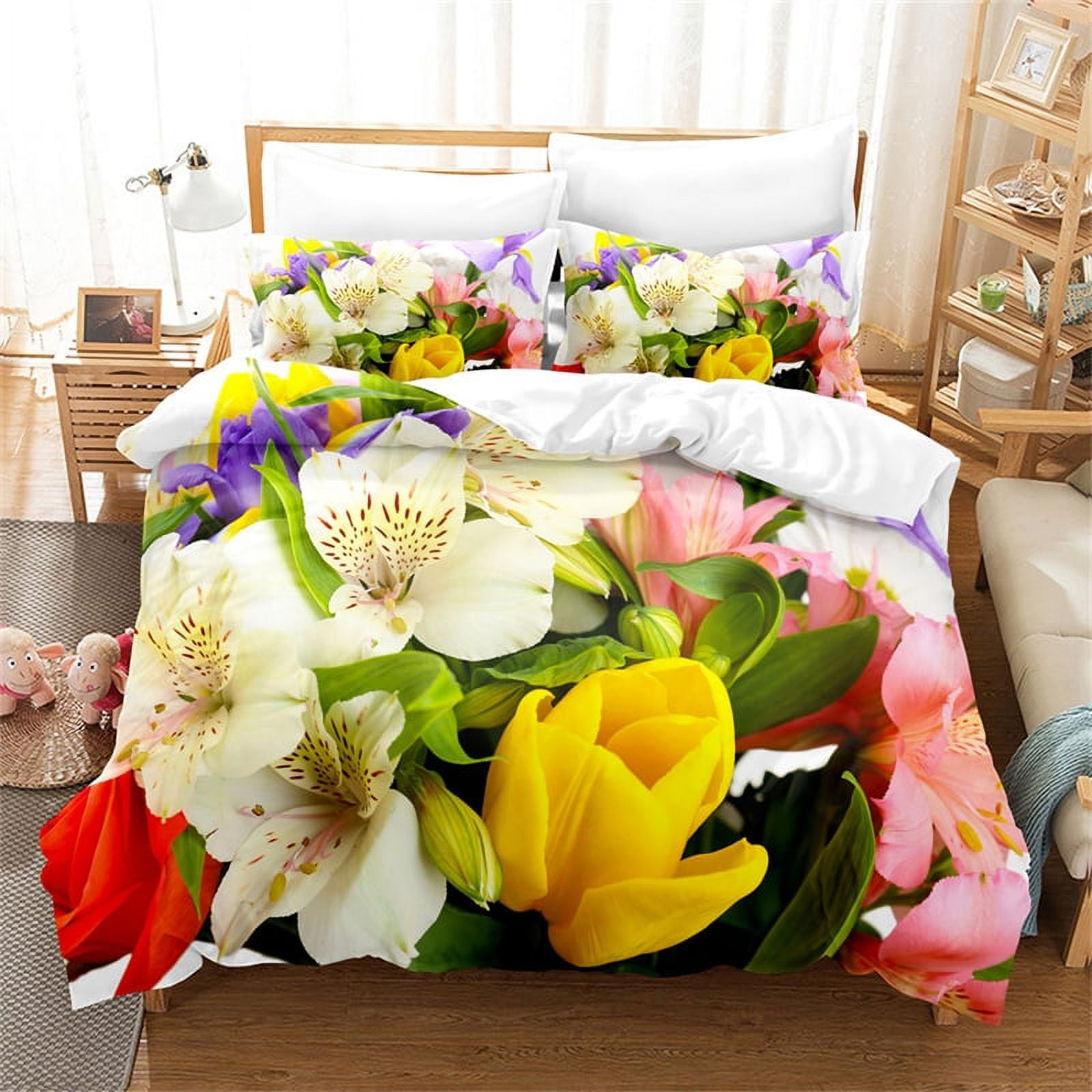 Beautiful Flowers Bedding Set Duvet Cover Kids Bedroom Bed Set ...