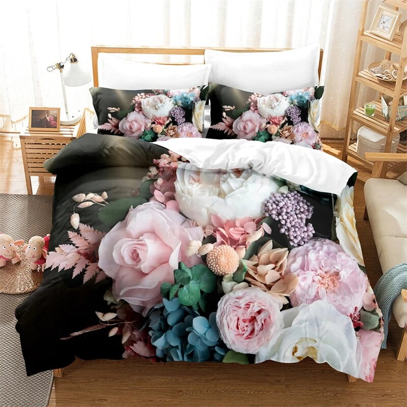 Beautiful Flowers Bedding Set Duvet Cover Set 3d Bedding Digital ...