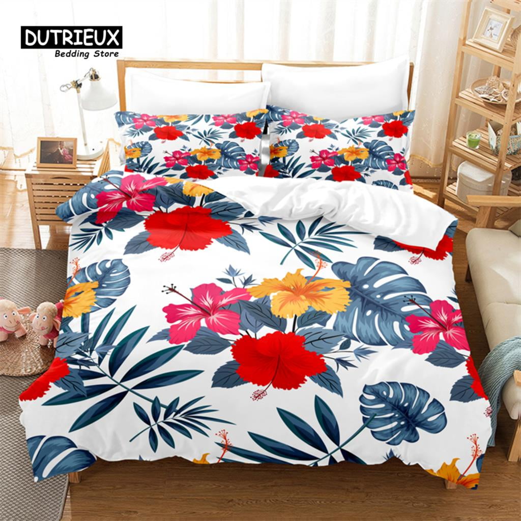 Beautiful Flowers Bedding Set Flower Duvet Cover Set 3D Bedding Digital ...