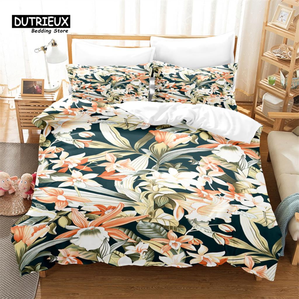 Beautiful Flowers Bedding Set Flower Duvet Cover Set 3D Bedding Digital ...