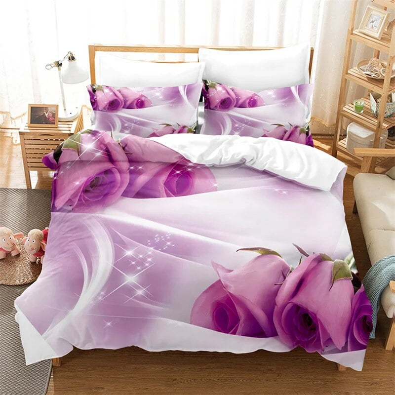 Beautiful Flowers Bedding Set Plant Flowers Duvet Cover Boys Quilt ...