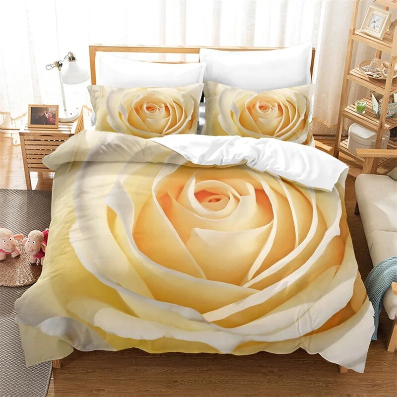 Beautiful Flowers Bedding Set Plant Flowers Duvet Cover Boys Quilt ...