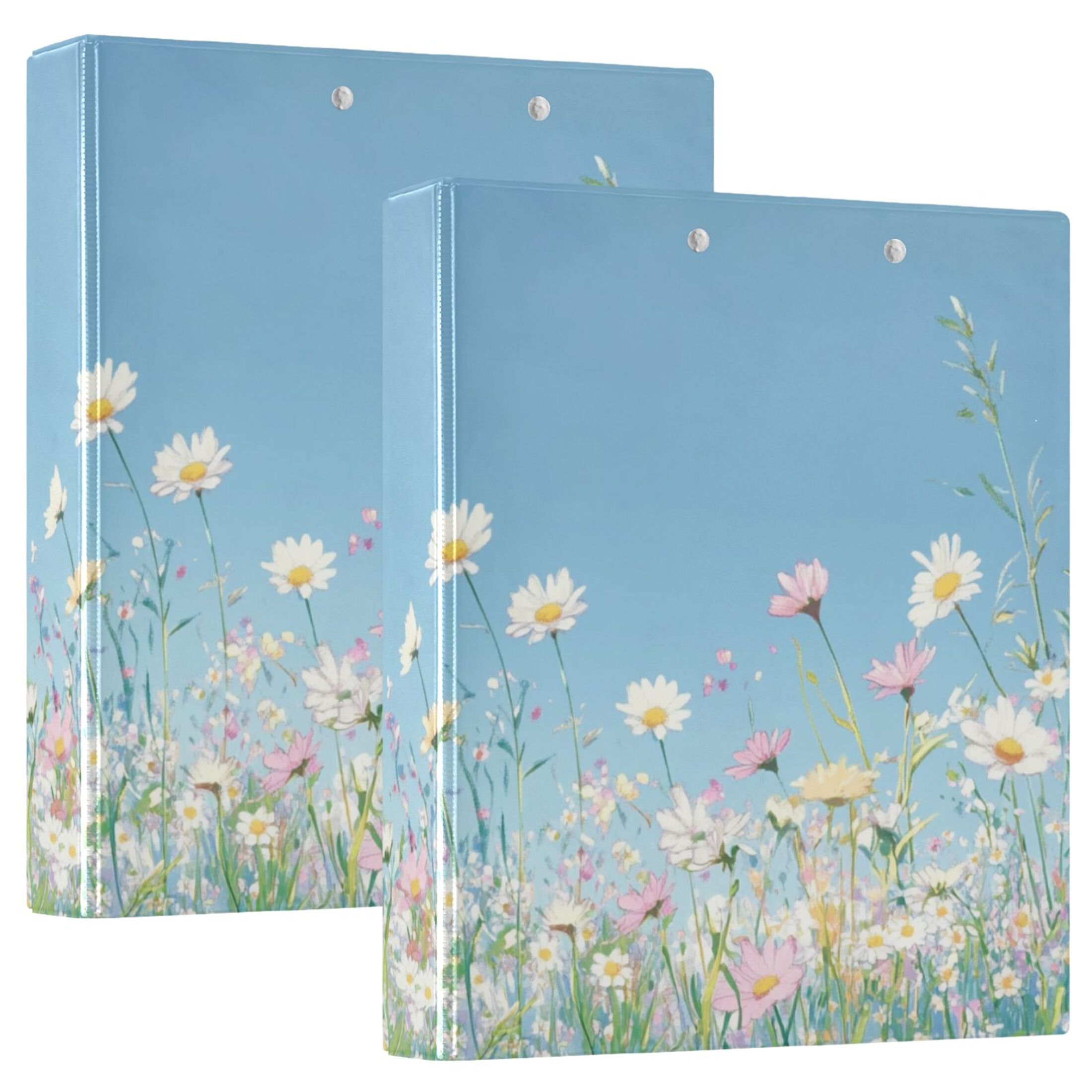 Beautiful Flowers Leaves 3 Ring Binders 1.5 inch Hardcover File Folders ...