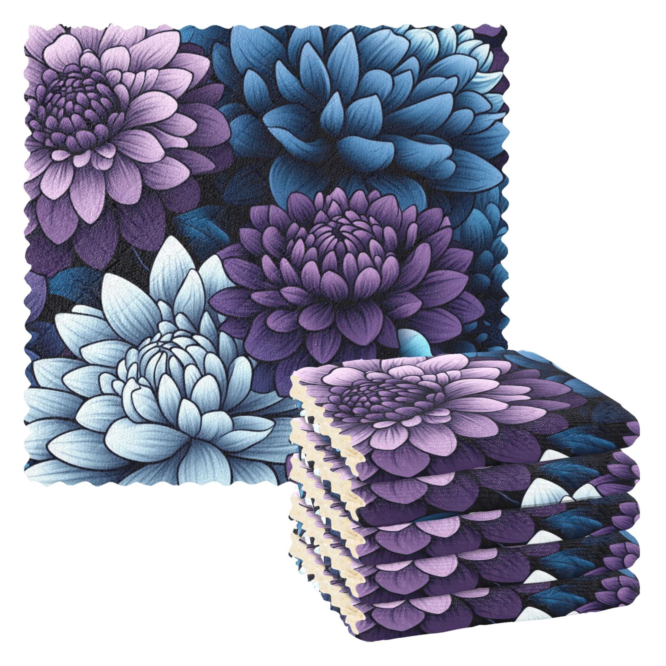 Beautiful Flowers Of Art Kitchen Cloth Dish Towels for Drying Washing ...