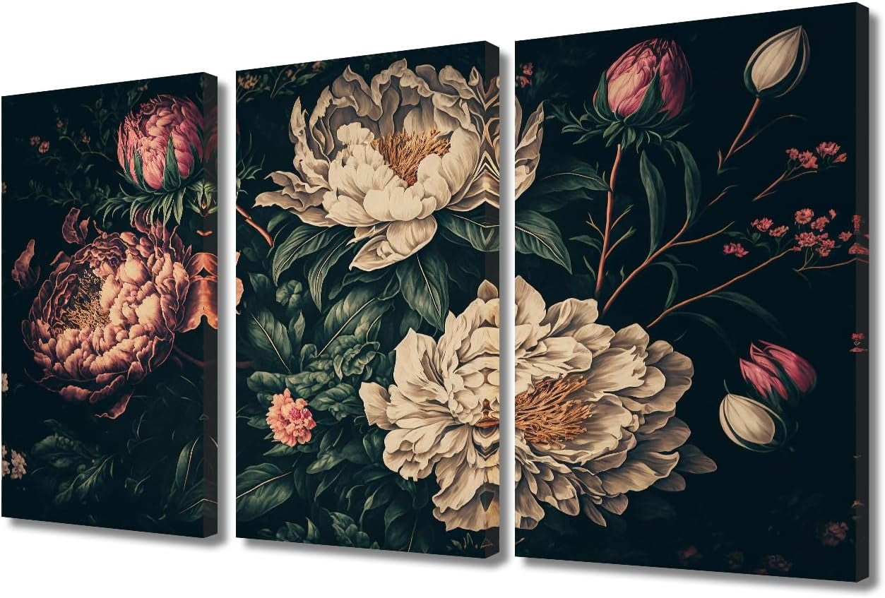 Beautiful Flowers Plants Canvas Prints Wall Art Vintage Floral Picture ...