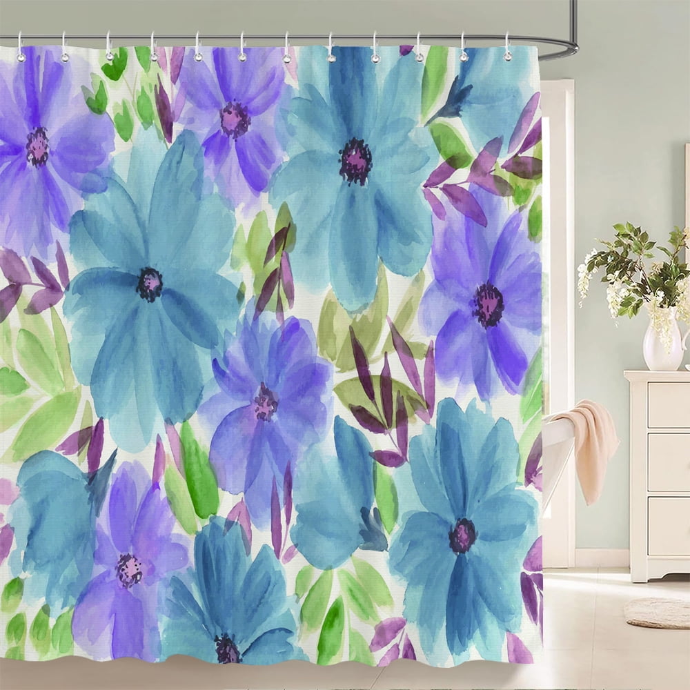 Beautiful Flowers Shower Curtain Bathroom Waterproof Shower Curtain ...