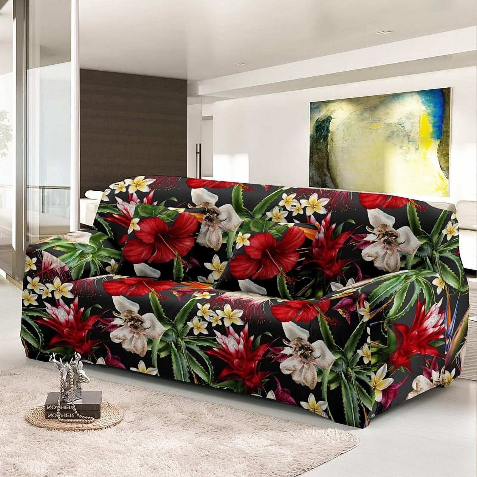 Beautiful Flowers Sofa Cover 1/2/3/4 Seat For Living Room Removable ...