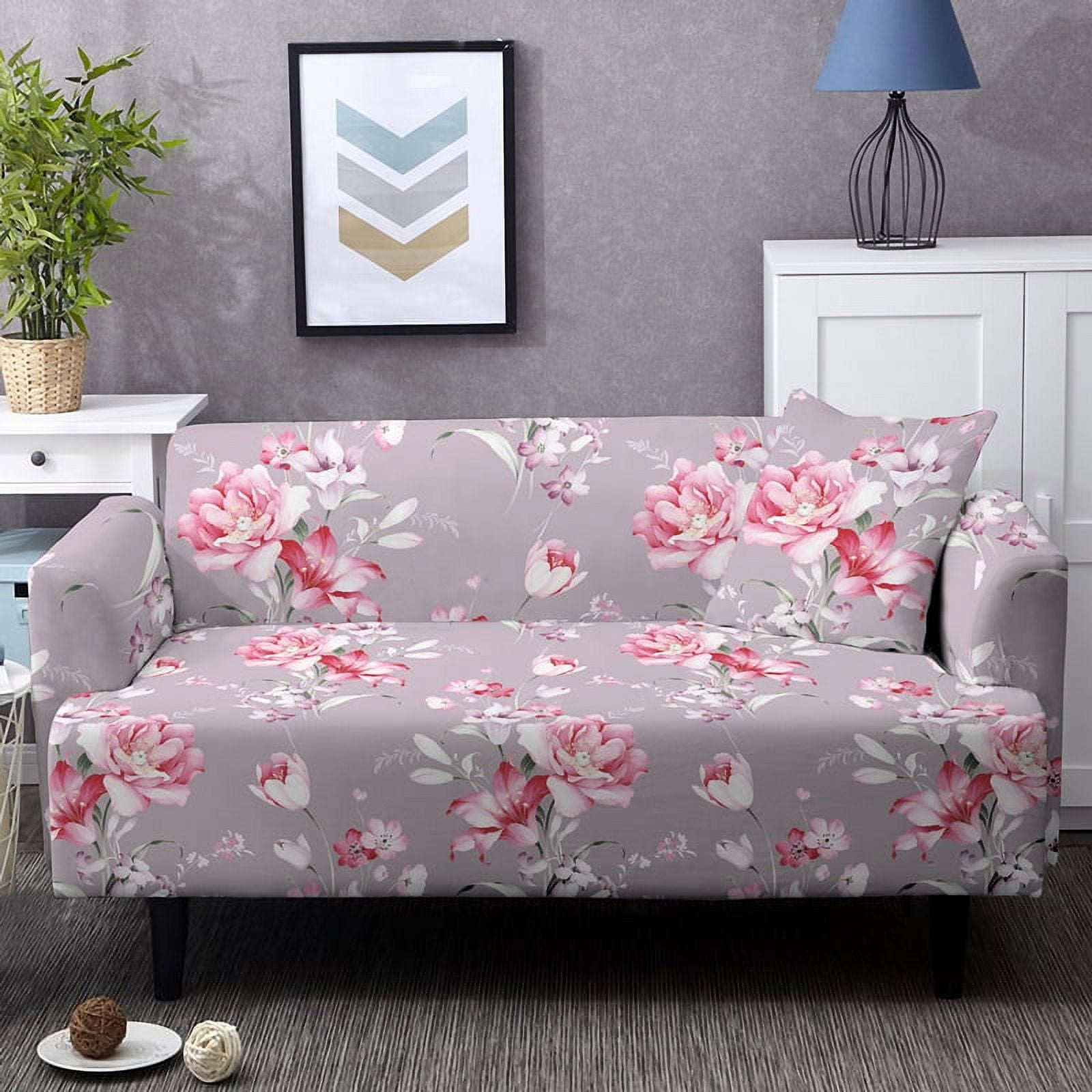 Beautiful Flowers Sofa Covers For Living Room Corner Floral Print 1/2/3 ...