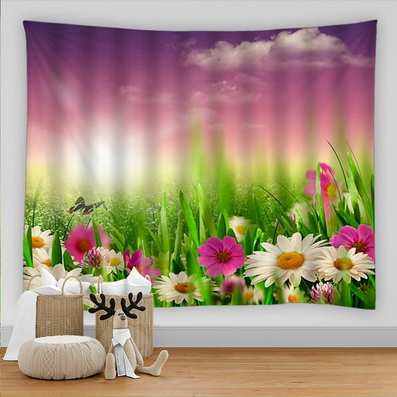Beautiful Flowers Tapestry Wall Hanging Chart Hippie Bohemian ...