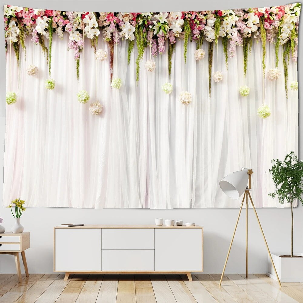 Beautiful Flowers Tapestry Wall Hanging Cloth Tapestries Carpets Dorm ...