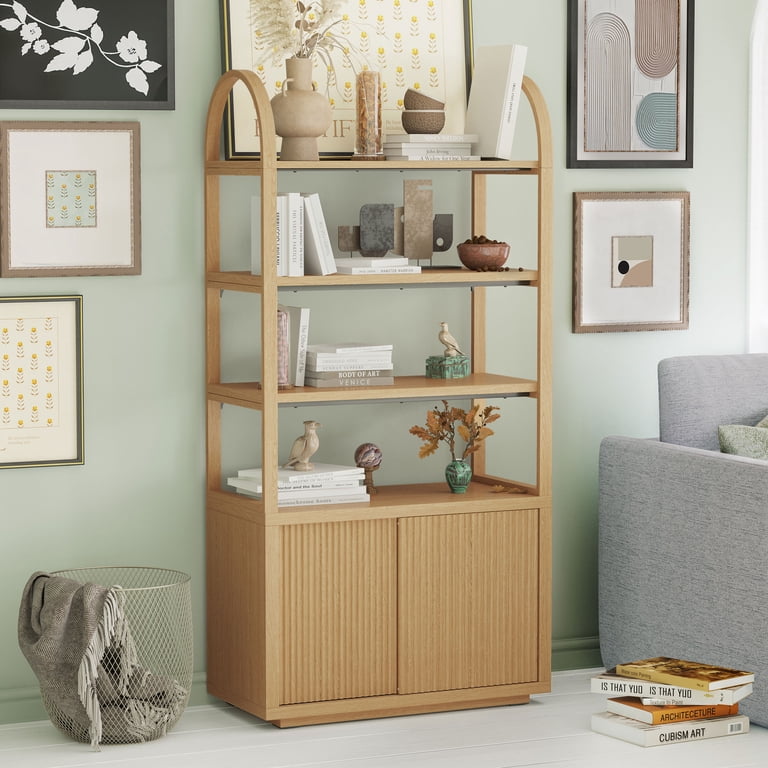Bookcase Cabinets Enzo 74in Black Bookcase Storage Cabinet | Whalen