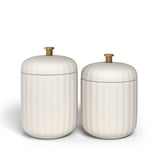 Beautiful Fluted Stoneware 2-Piece Vanity Jar Set by Drew Barrymore ...