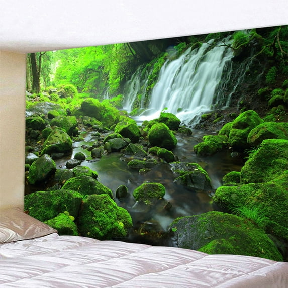 Beautiful Forest Waterfall Home Art Tapestry Psychedelic Scene Bohemian ...