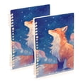 Beautiful Fox Gazing at Sky with Snowflakes Notebook Detachable Coil ...