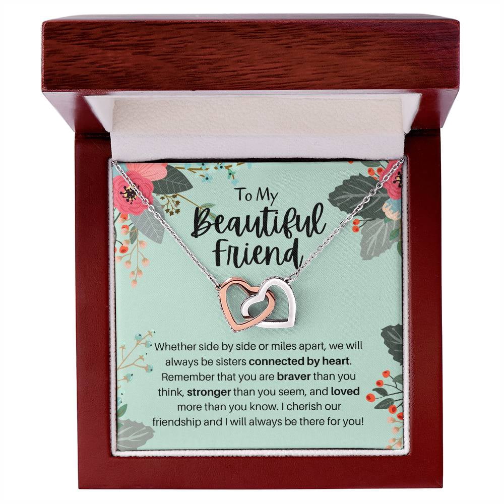 To My Beautiful Friend - Connected By Heart Necklace • Best Friend Gift ...