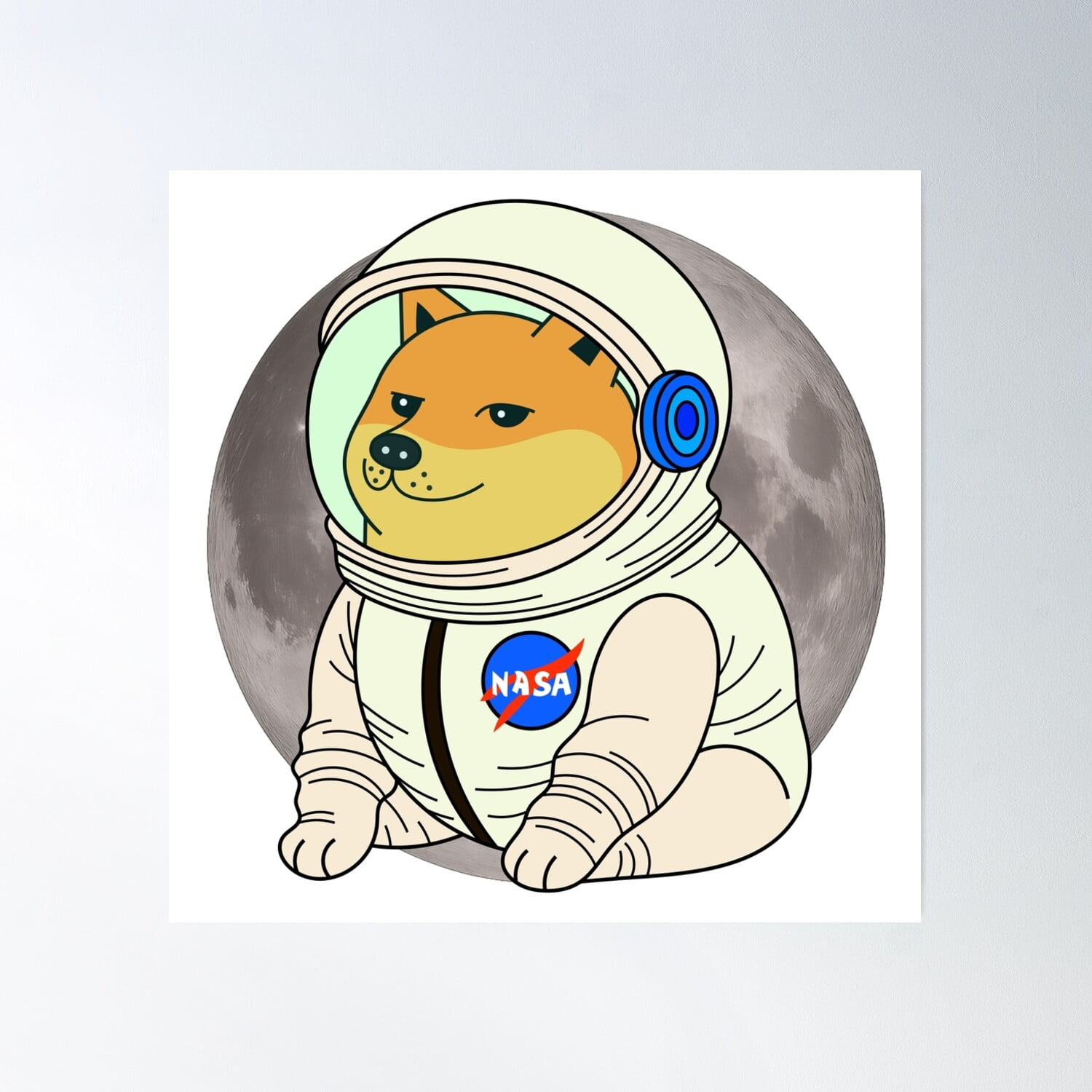 Beautiful Full Moon / Blood Moon / Cheems Astronaut Meme Poster Wall ...