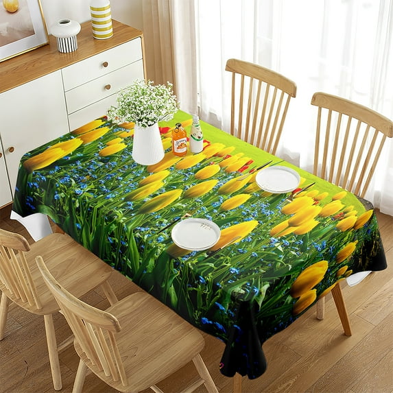 Beautiful Garden Rectangular Tablecloth Natural Landscape r Rectangular ...