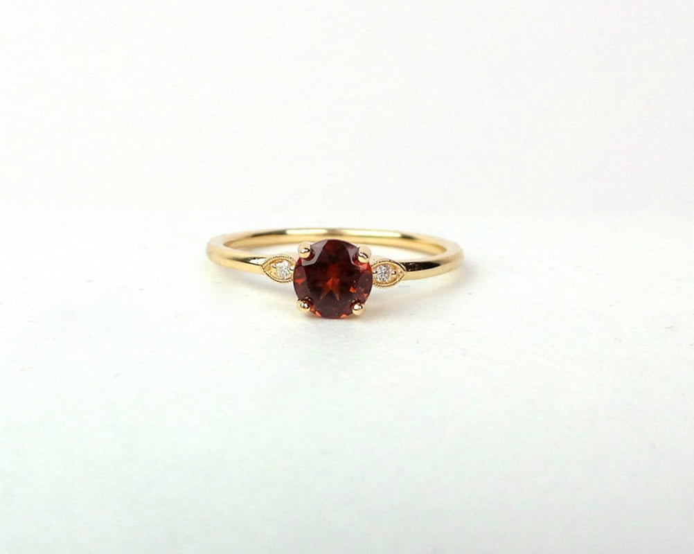 Beautiful Garnet Rings Yellow gold plated ring 925 silver ring wedding ...