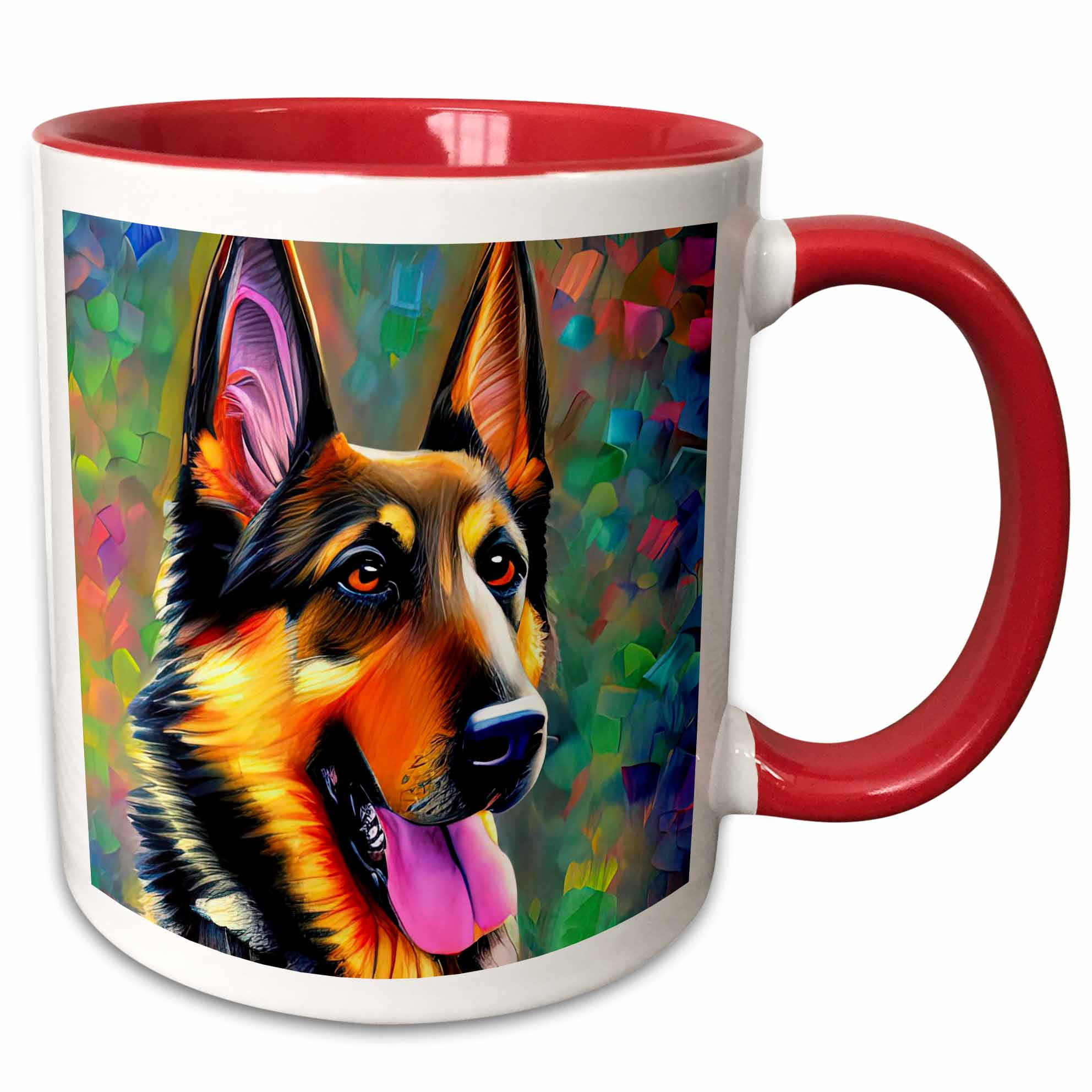 3drose, Beautiful German Shepherd Dog Face. Oil Paint Background. Artsy ...