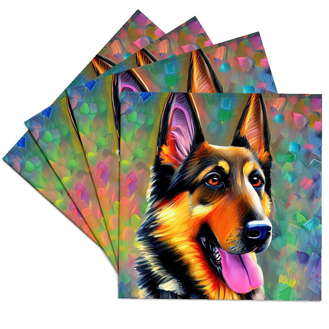 3drose, Beautiful German Shepherd Dog Face. Oil Paint Background. Artsy ...