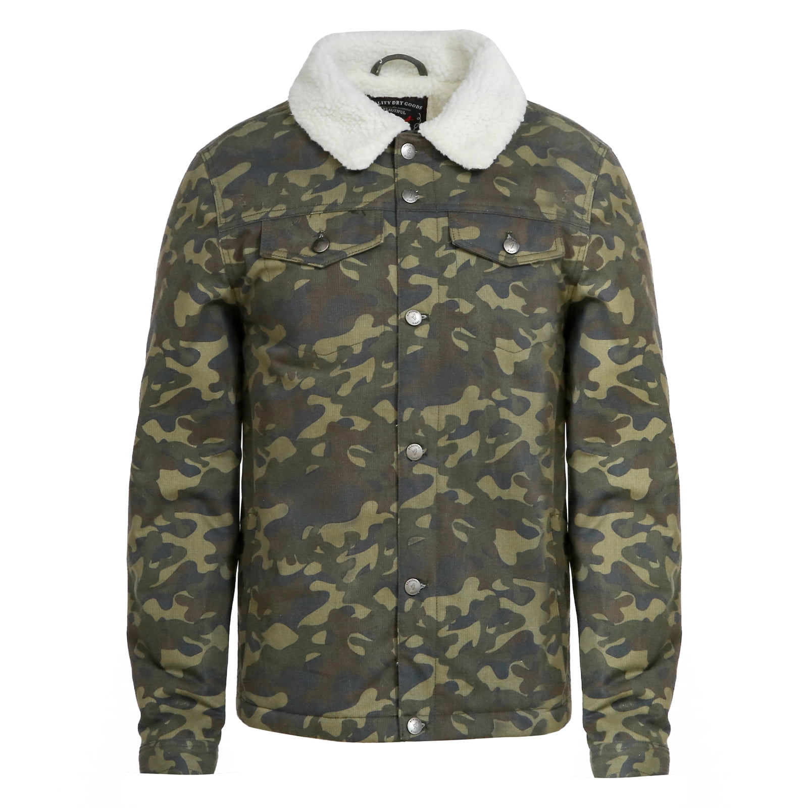 Beautiful Giant Military Style Men's Sherpa Collar Jacket Quiled Lining ...