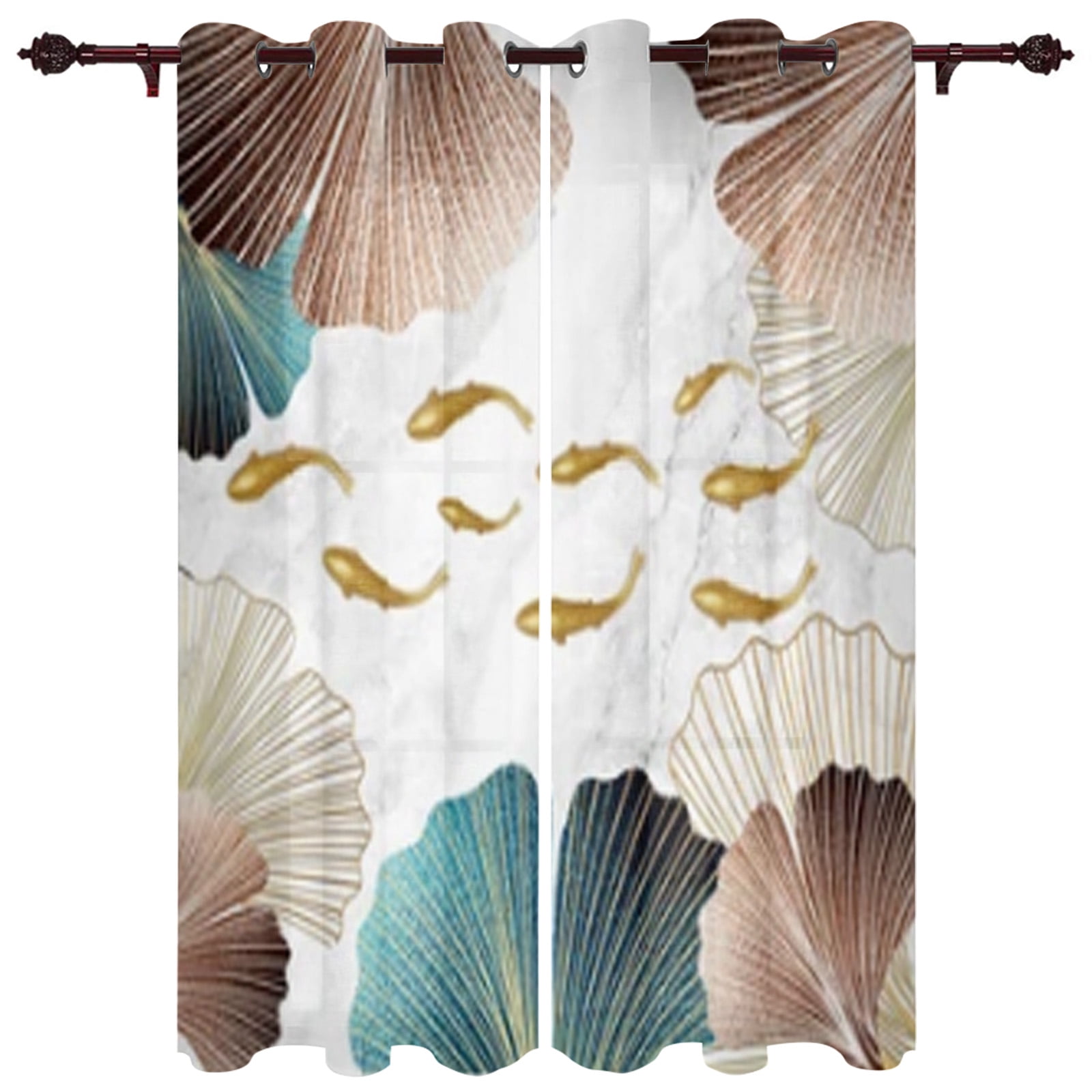Beautiful Ginkgo Leaves Luxury Curtains Living Room Bedroom Window ...