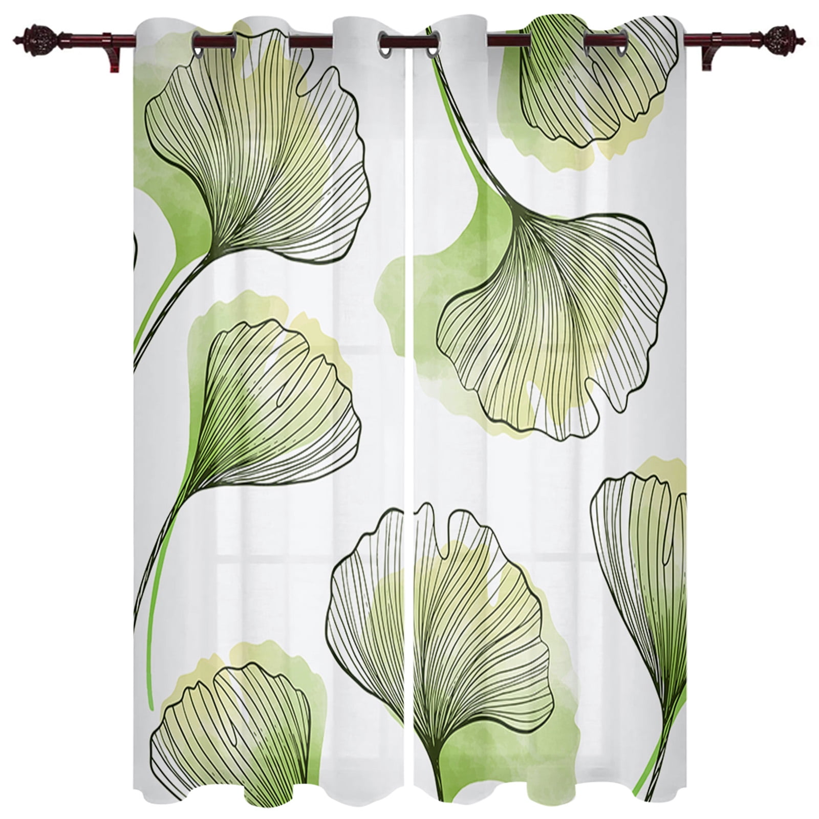 Beautiful Ginkgo Leaves Luxury Curtains Living Room Bedroom Window ...