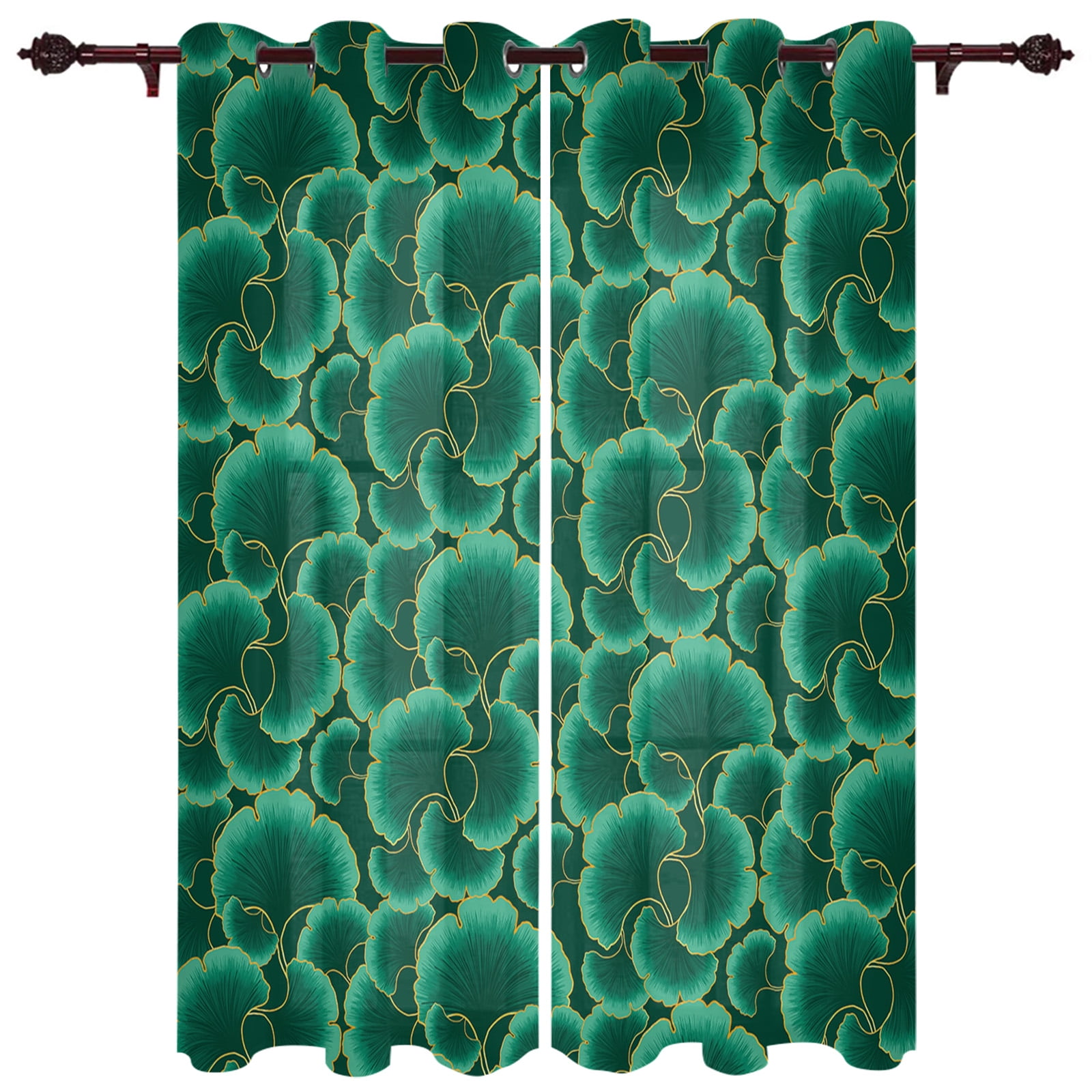 Beautiful Ginkgo Leaves Luxury Curtains Living Room Bedroom Window ...