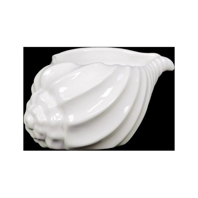 Beautiful Glossy & Shiny Ceramic Shell Showpiece In White Small ...