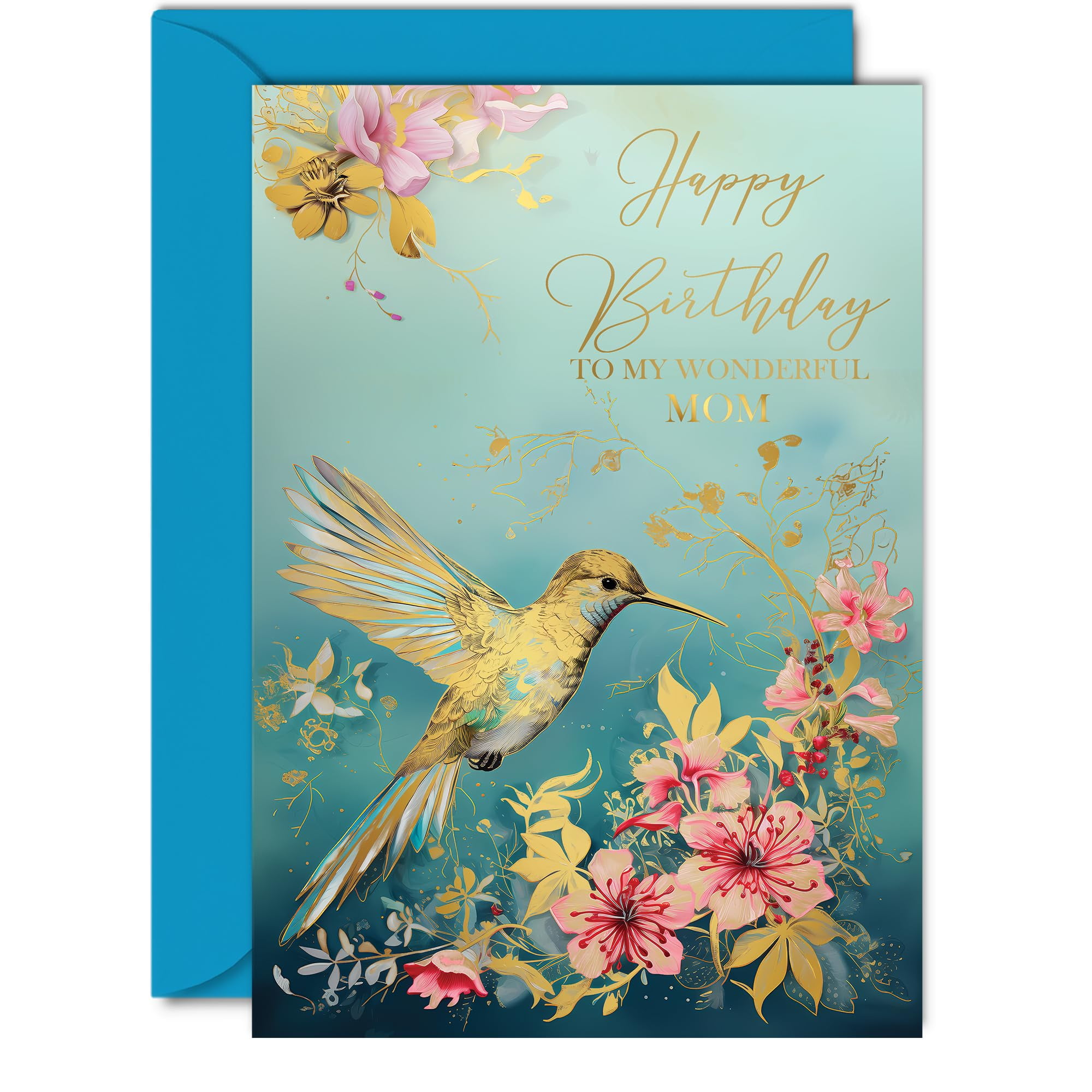 Beautiful Gold Birthday Cards for Mom SMR- Wonderful Golden Birds ...