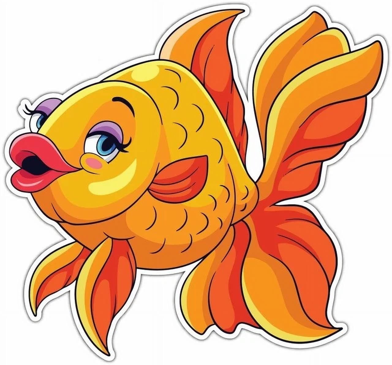 Beautiful Goldfish Cartoon Fish Car Window Stickerphone Decal Water ...