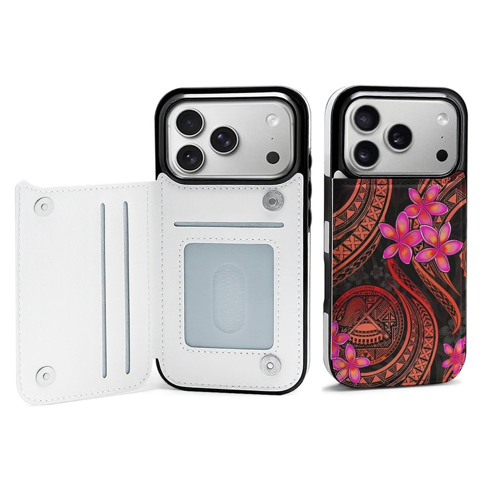 Beautiful Hand Drawn Floral Pattern Leather Wallet Case for iPhone 14 ...